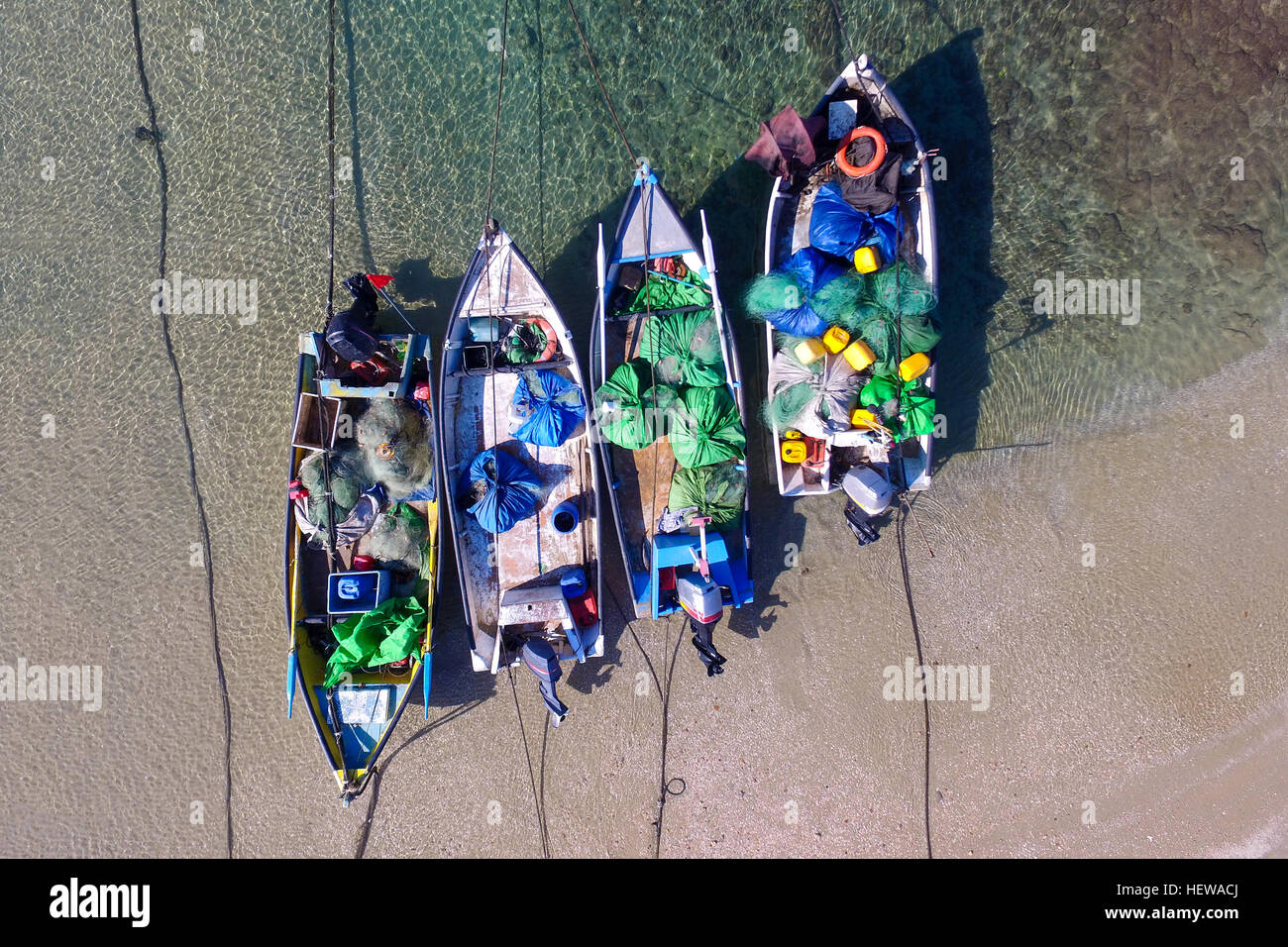 Aerial view fishing boats hi-res stock photography and images - Alamy