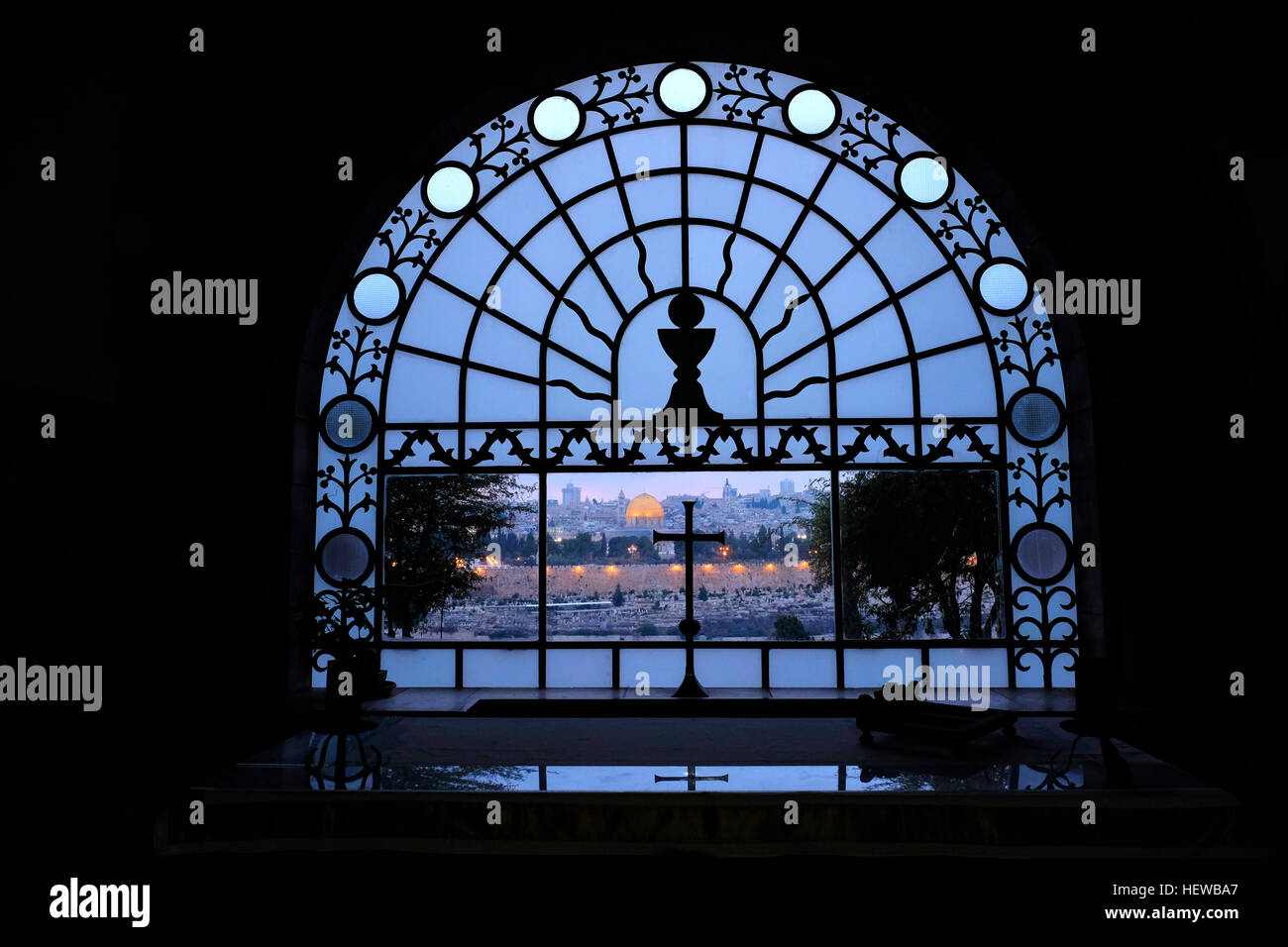 View toward Dome of the Rock Mosque also called "Haram al-Sharif" an ...