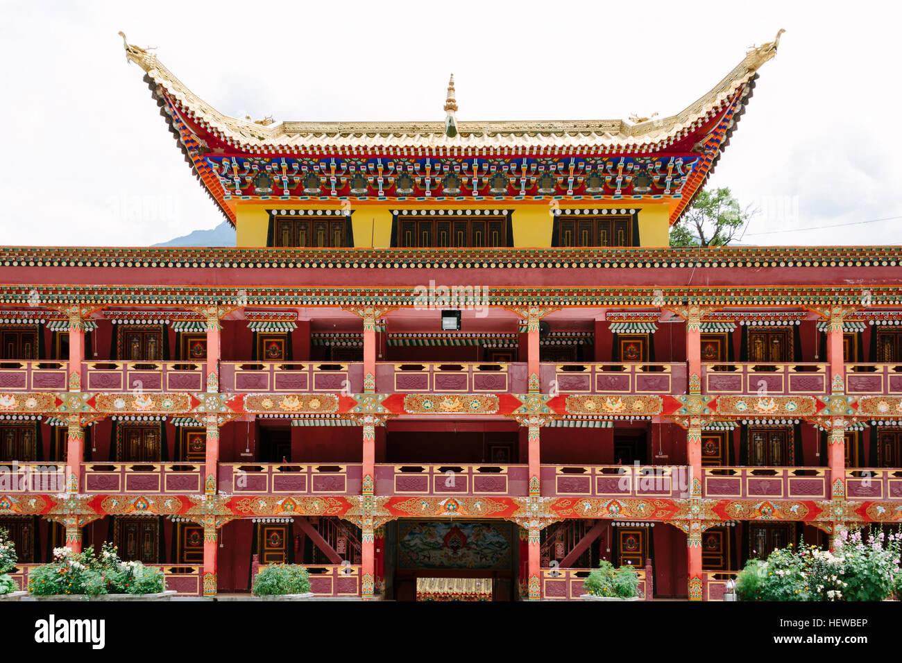 Kangding, Sichuan province, China - The view of Namo monastery, a ...