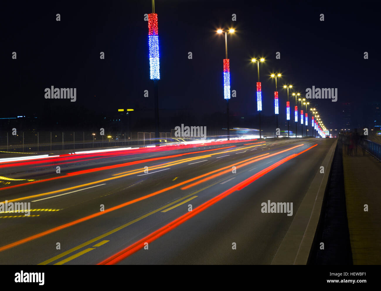 Street view at night Stock Photo - Alamy