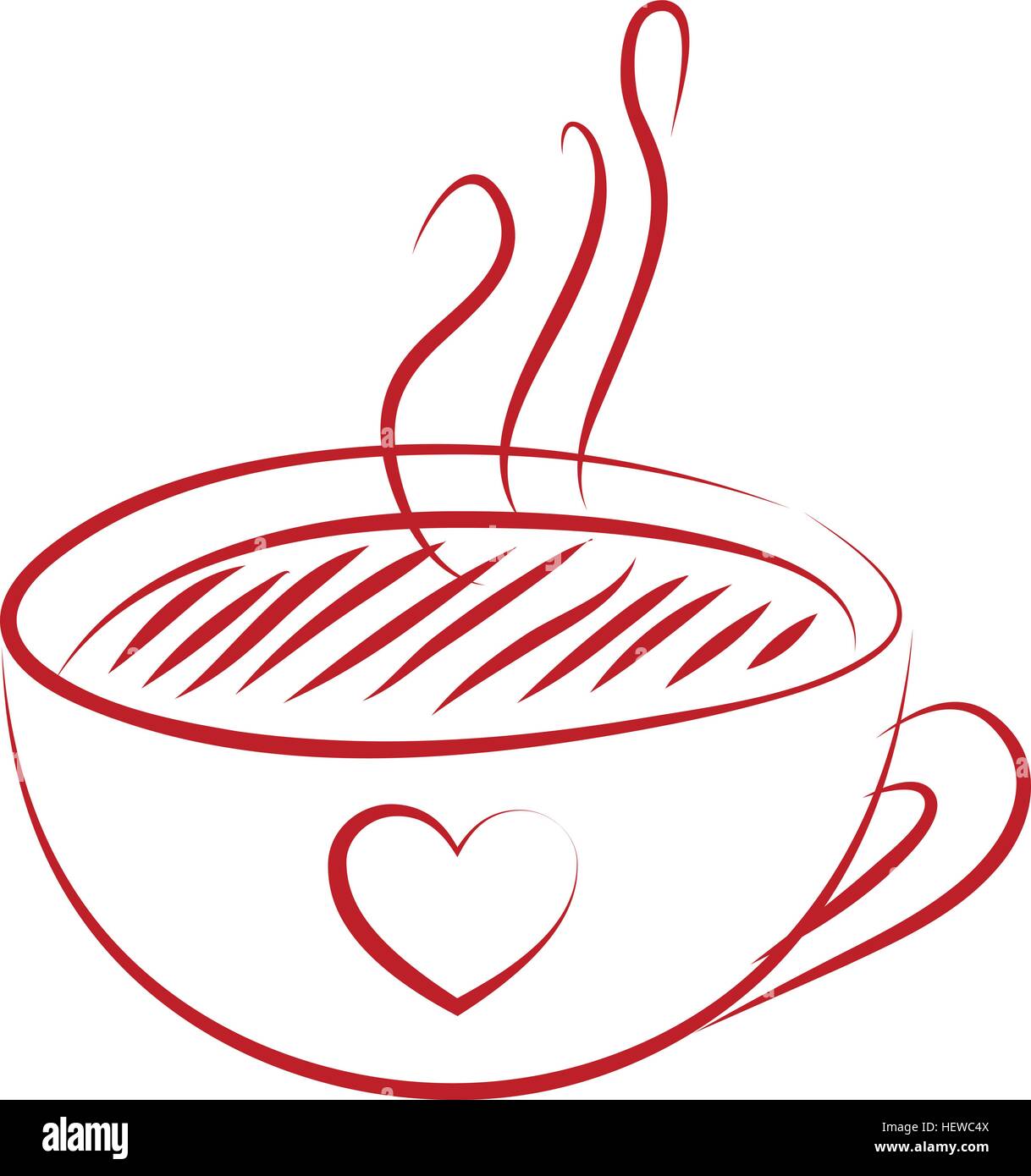 Heart design in cup Stock Vector Images - Alamy