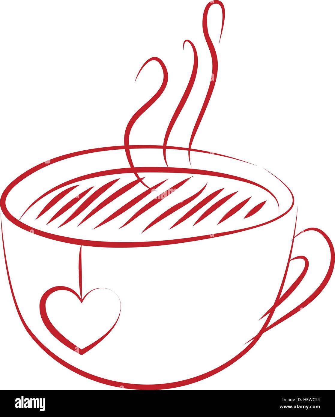 Cup coffee heart chocolate Stock Vector Images - Alamy