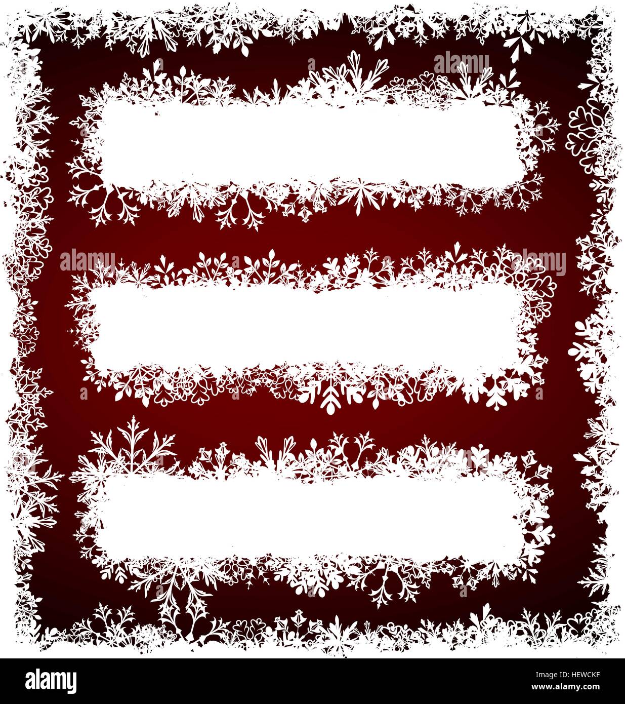 Illustration Set Winter Banners with Snowflakes, Collection Frames ...