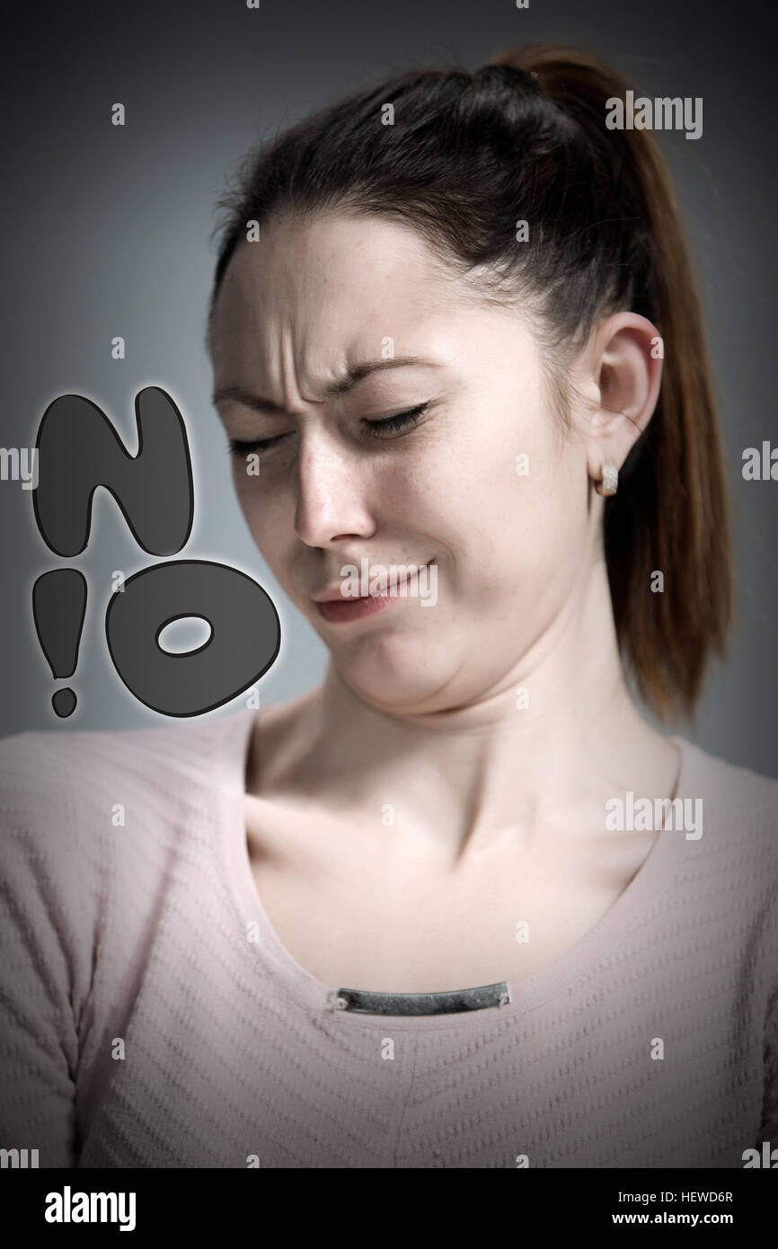 portrait of disgusted woman Stock Photo - Alamy