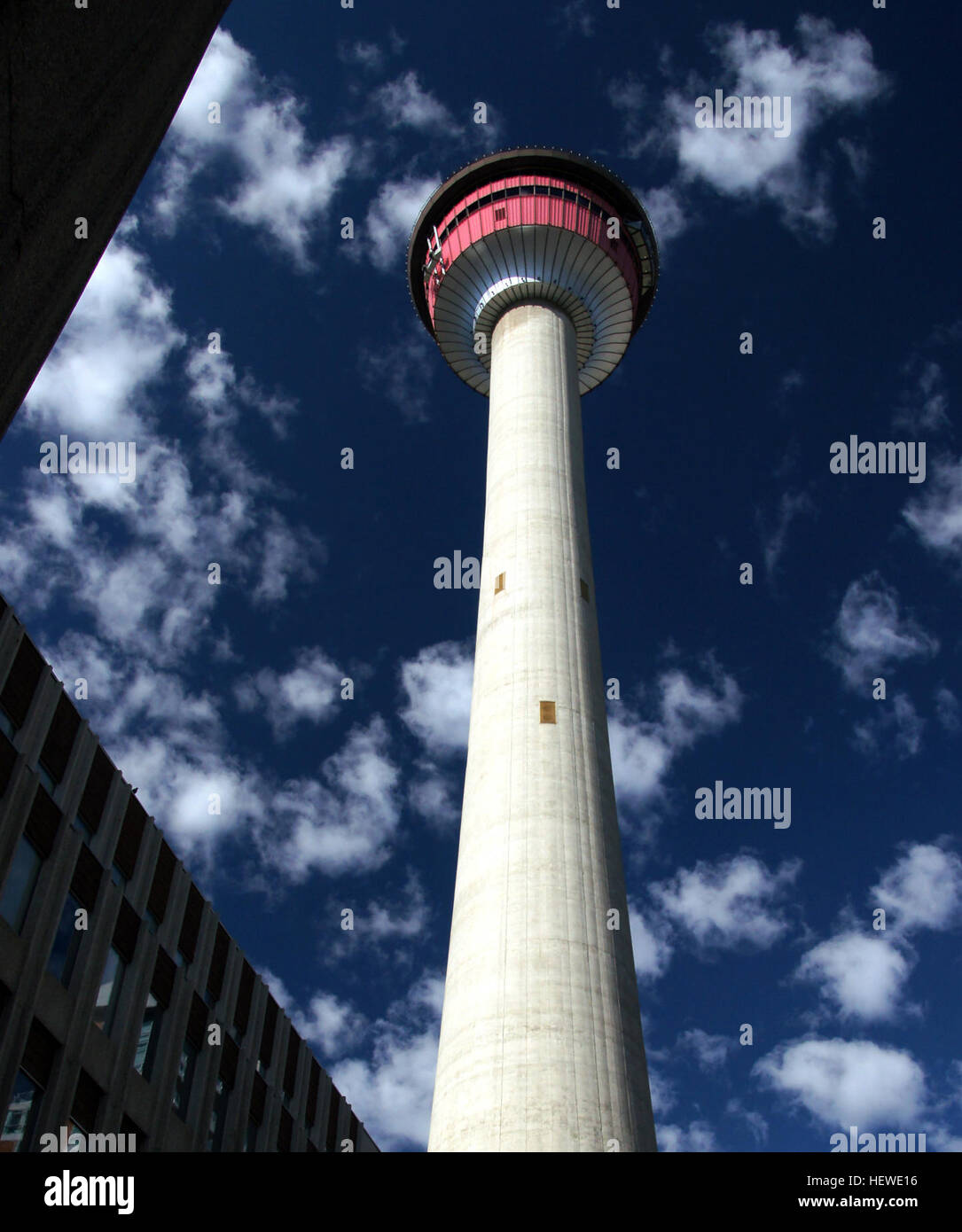 The Calgary Tower, a 191-meter observation tower in downtown Calgary ...
