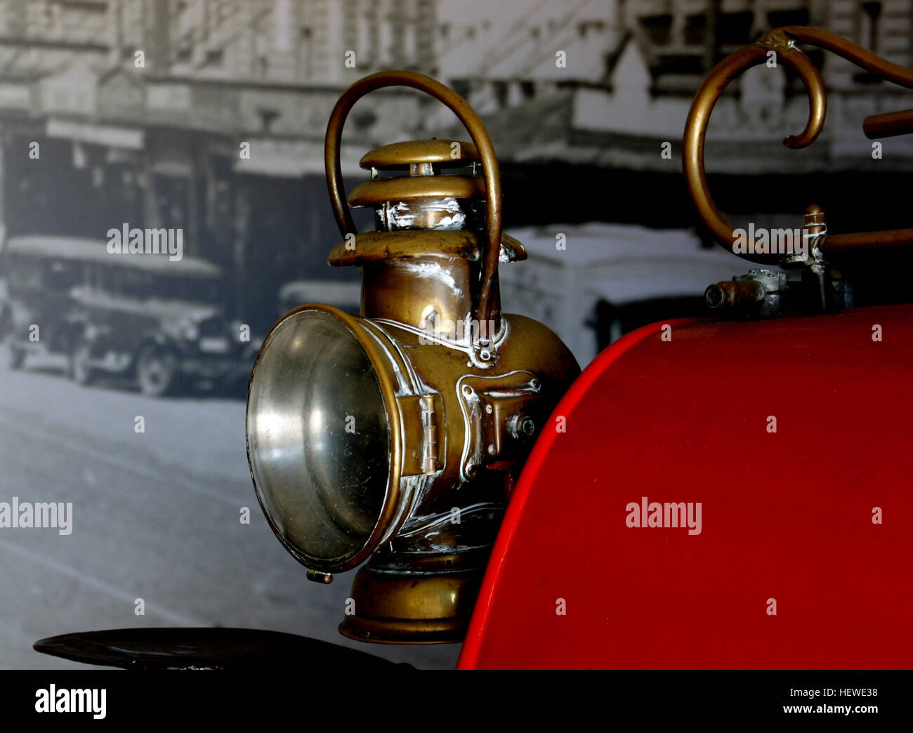 Early automobile headlights consisted of lanterns with mirrors to focus ...