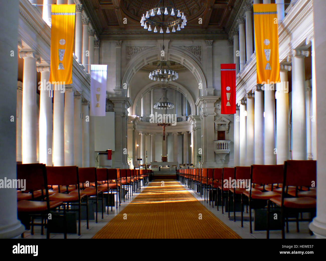 The Cathedral of the Blessed Sacrament in Christchurch, New Zealand, is ...