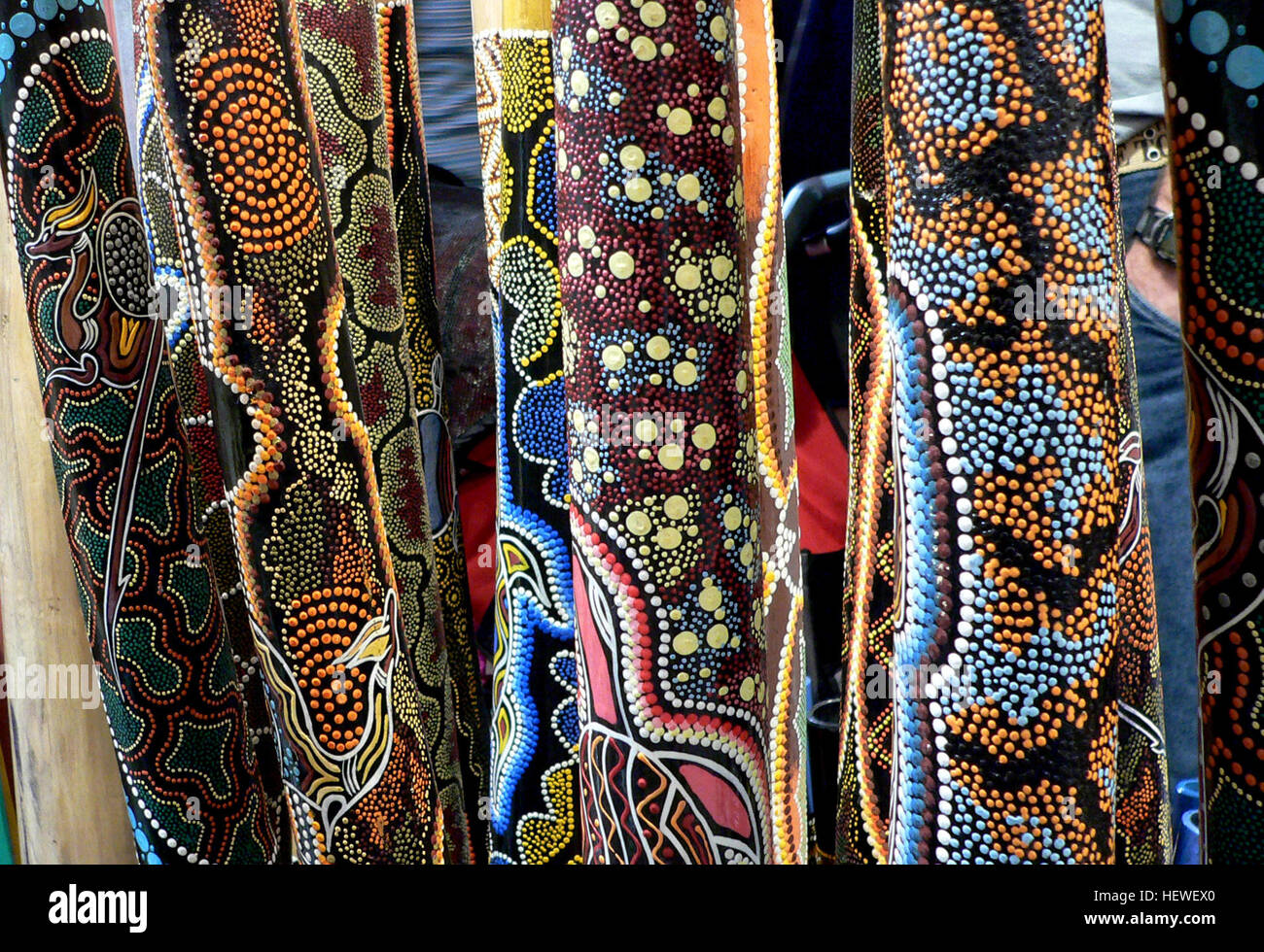 Australian native art, including colorful souvenirs such as didgeridoos ...