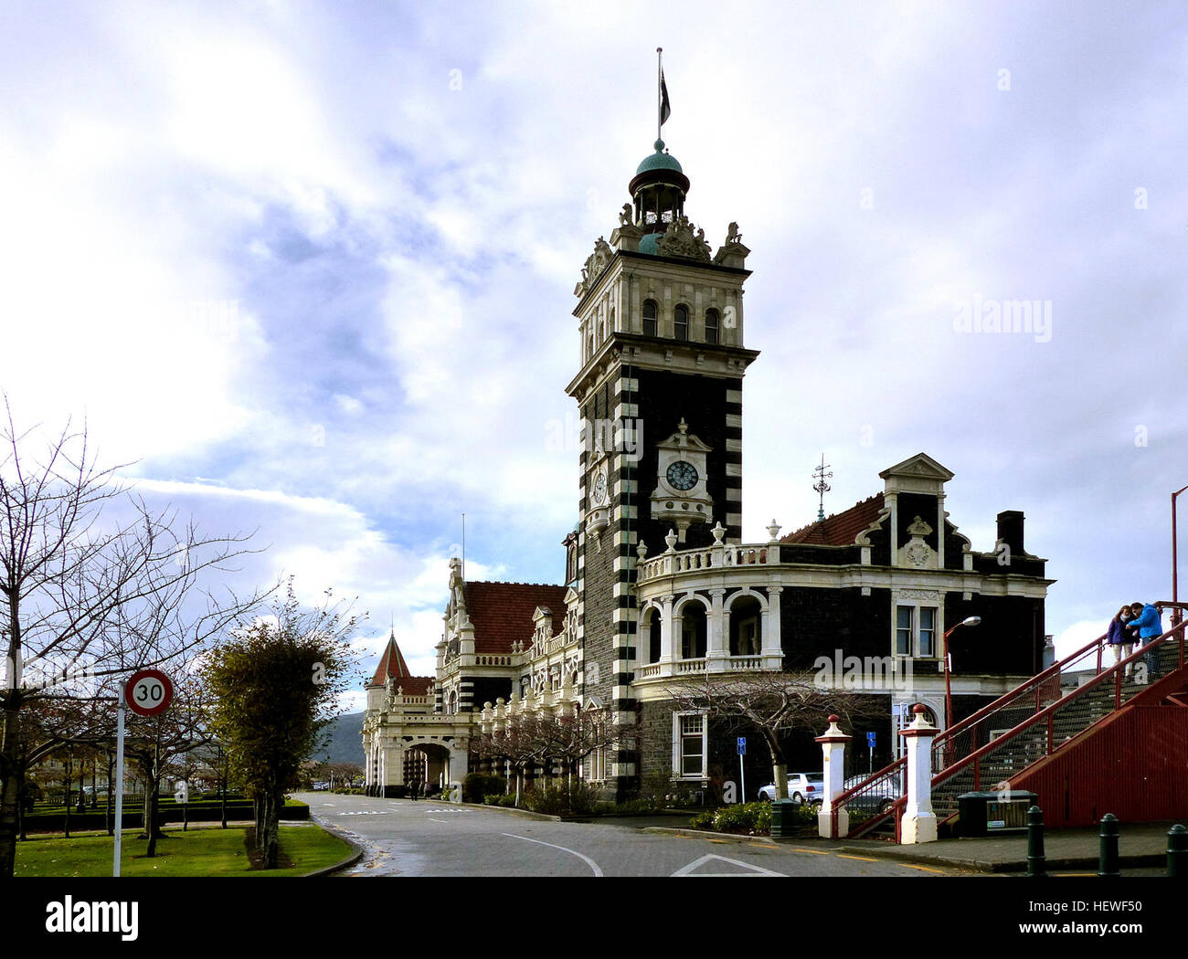 Dunedin's Railway Station, completed in 1906, is a grand architectural ...