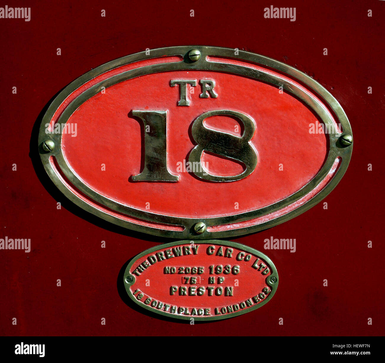 A train named 'Eighteen' features red badges and numbers prominently ...