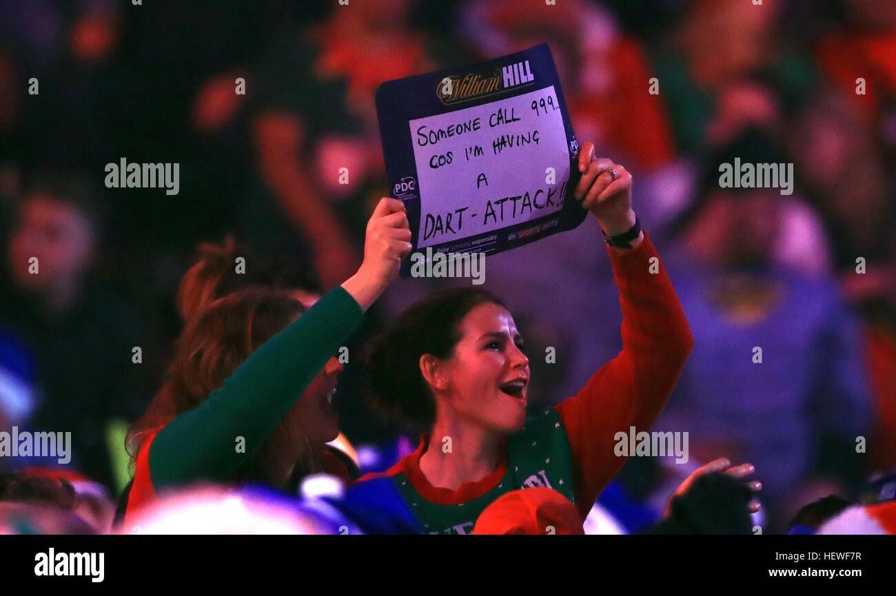 Darts fans in fancy dress during day nine of the William Hill World ...