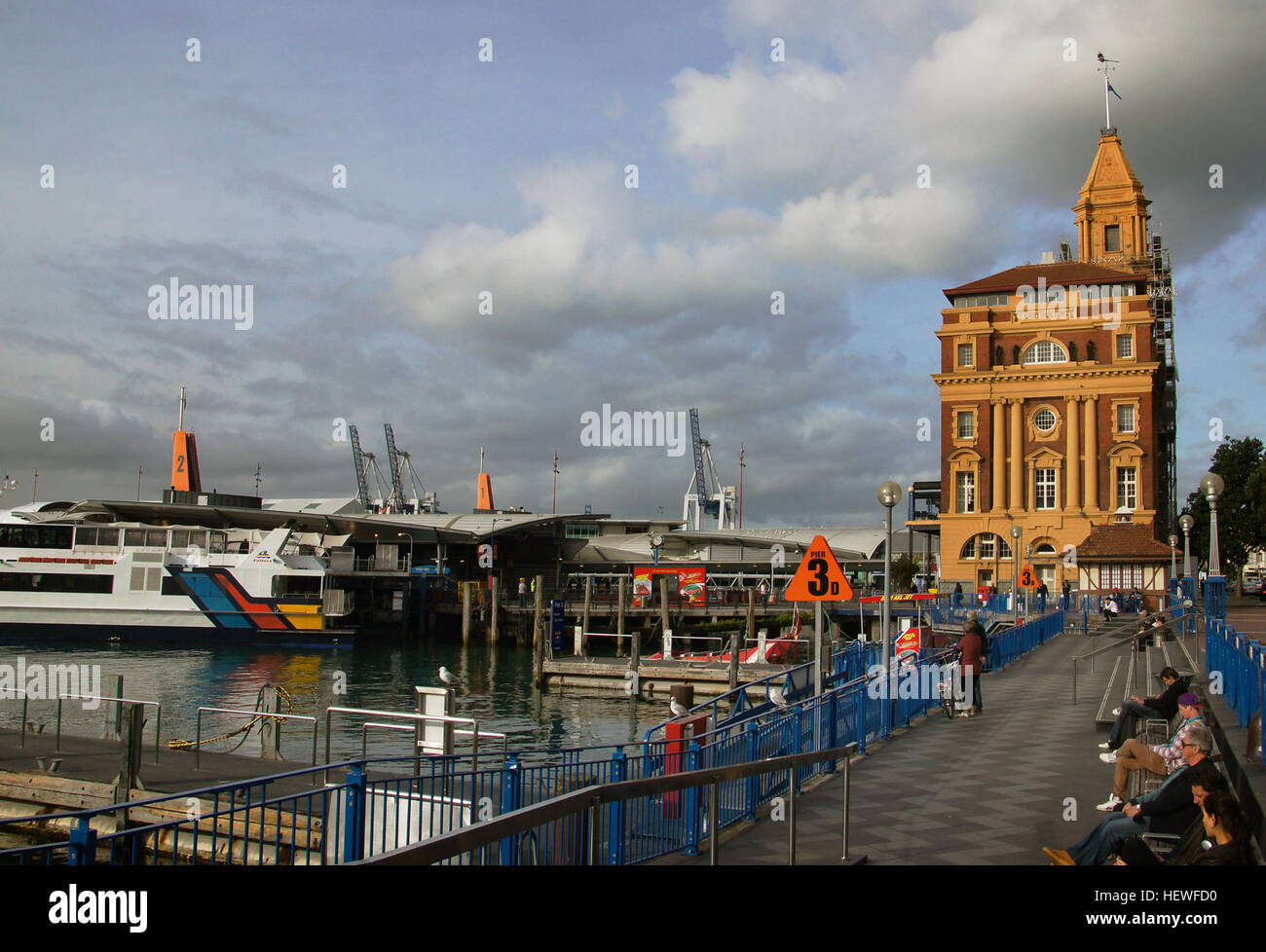 Auckland's Ferry Building is a historical landmark located by the ...
