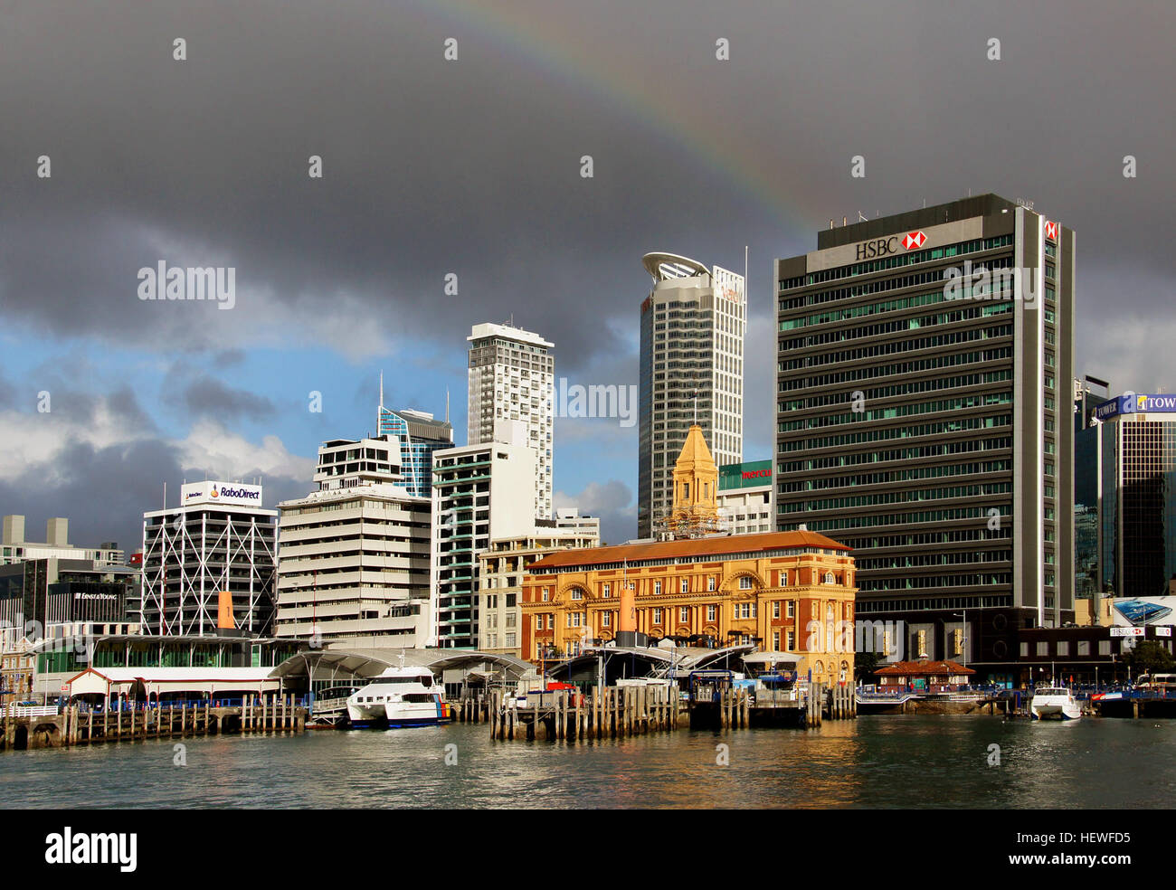 A scenic photograph of Auckland’s Ferry Building, with views of the ...