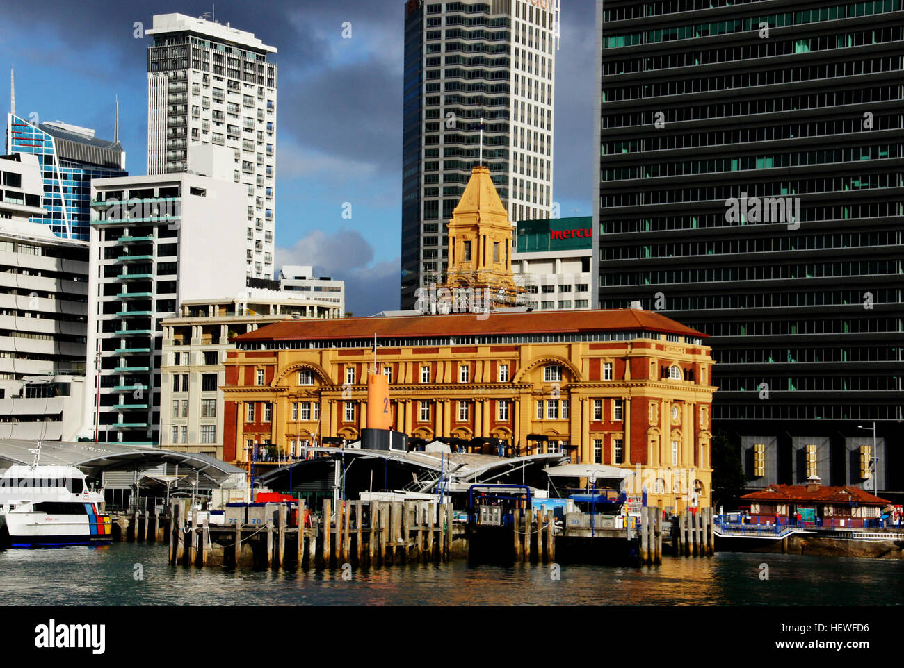 The Ferry Building in Auckland, New Zealand, is a historic landmark ...