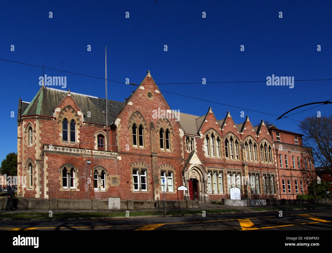 This photograph captures a cityscape of Christchurch, New Zealand ...