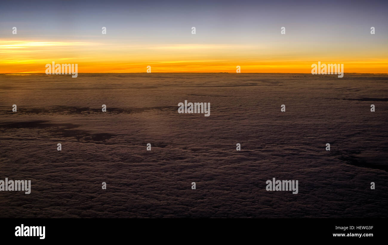 Background of cloud and sunset horizon from above Stock Photo - Alamy