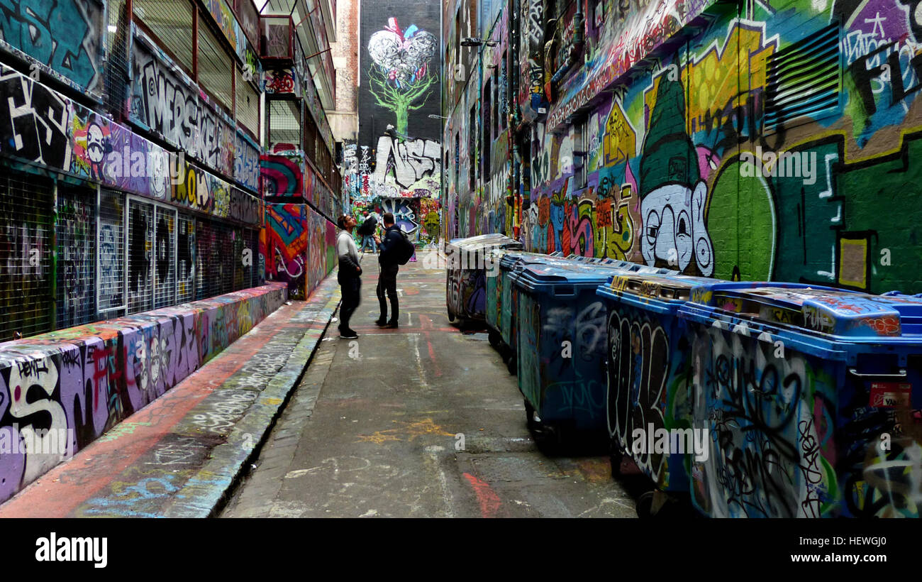 The street art on Hosier Lane, Melbourne, is a dynamic display of urban ...