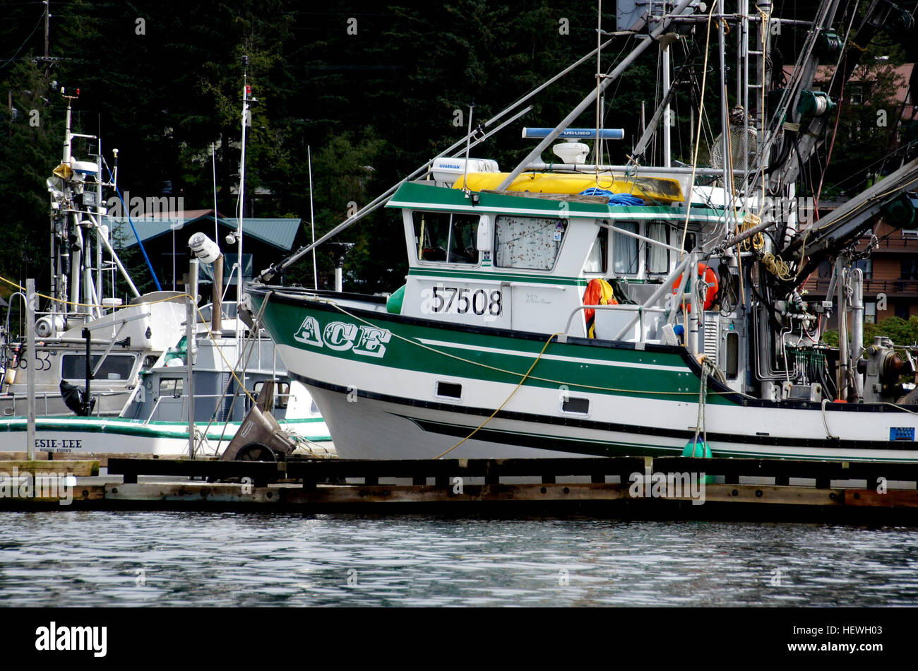A photograph from an Alaskan cruise featuring fishing boats in Juneau ...