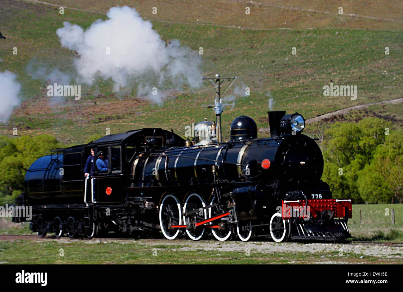 The Kingston Flyer, a heritage steam train in New Zealand, photographed ...