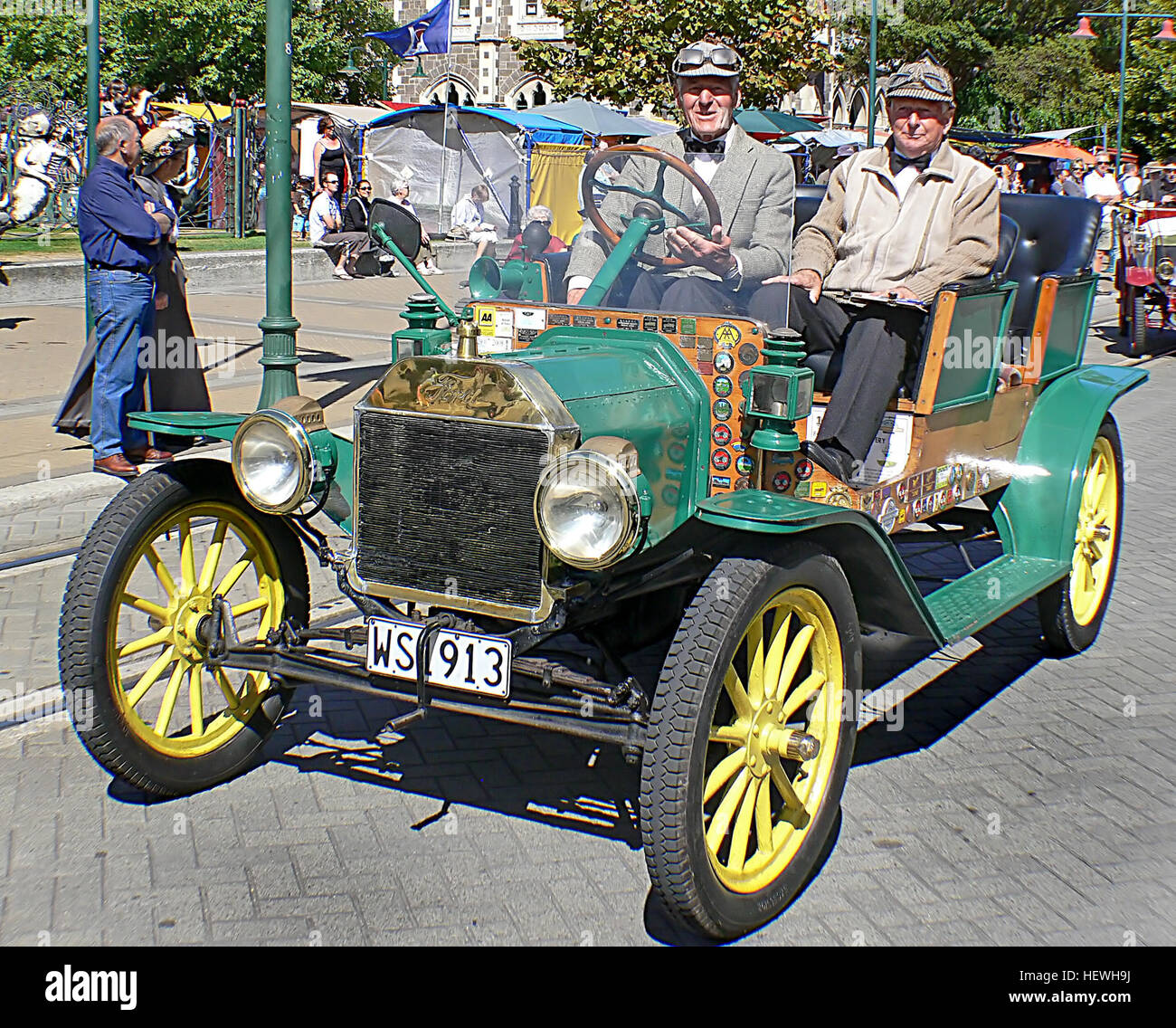The 1913 Ford, displayed at classic car shows, is a vintage automobile ...