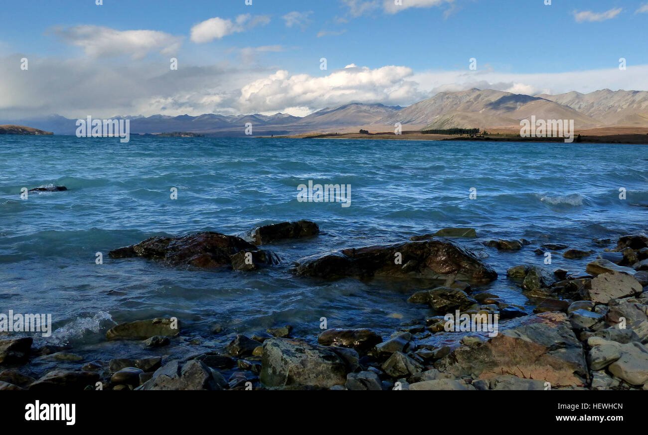Lake Tekapo is the second-largest lake in the Mackenzie Basin, New ...