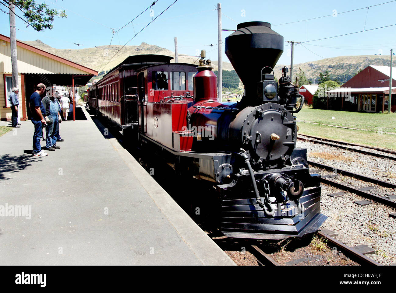 Locomotive D140, built in 1887 by Scott Brothers in Christchurch, is a ...