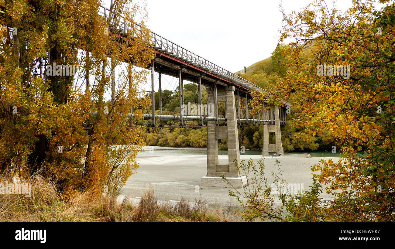 The Old Lower Shotover Bridge, located 10 km from Queenstown, was built ...