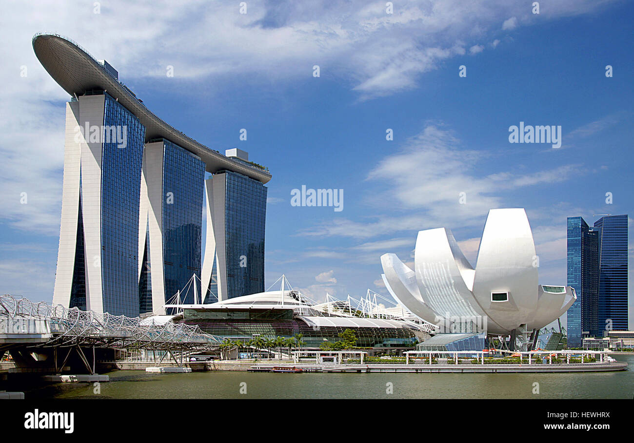 Marina Bay in Singapore is a major urban development featuring iconic ...