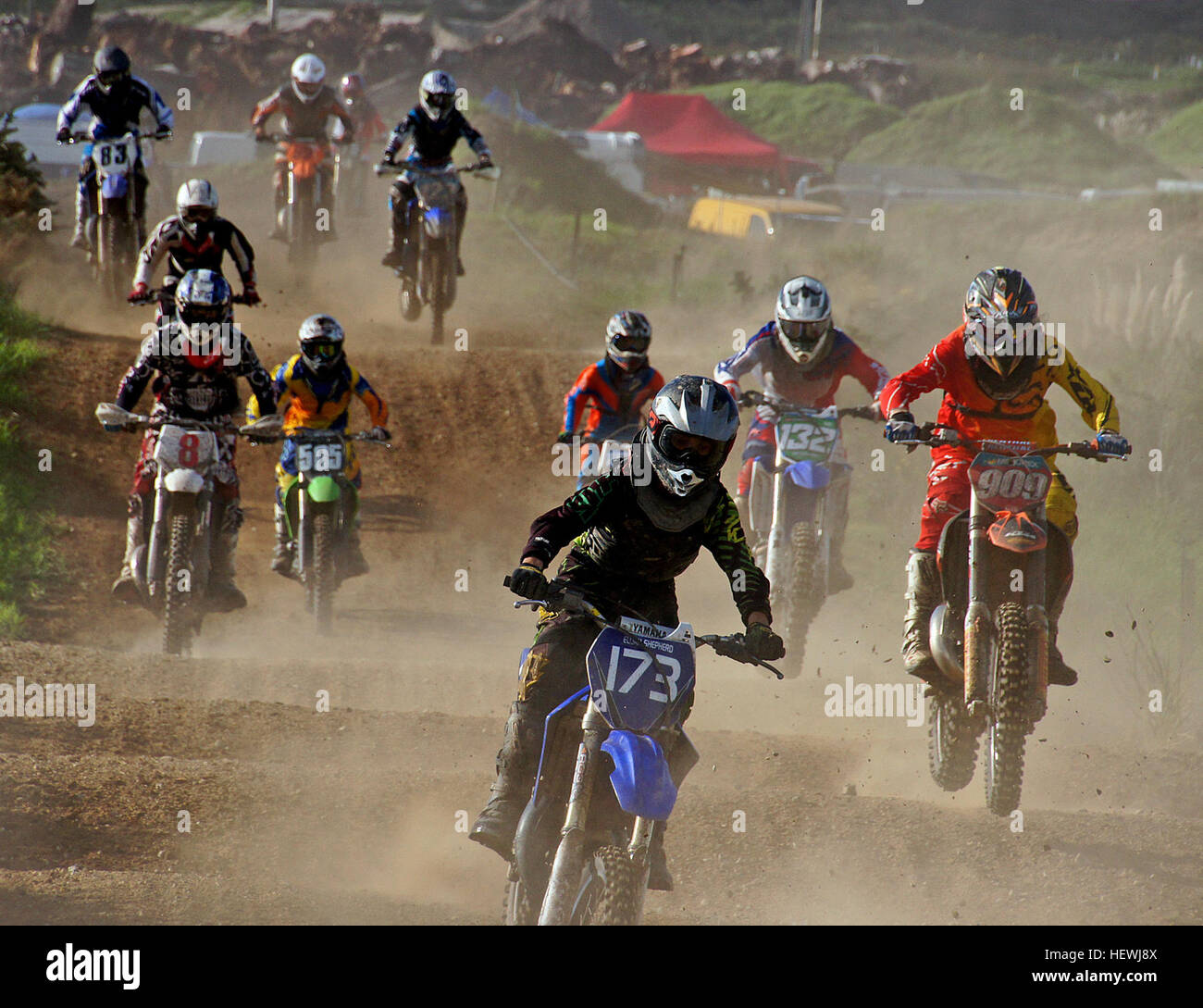 Motocross is an off-road motorcycle racing sport held on enclosed ...