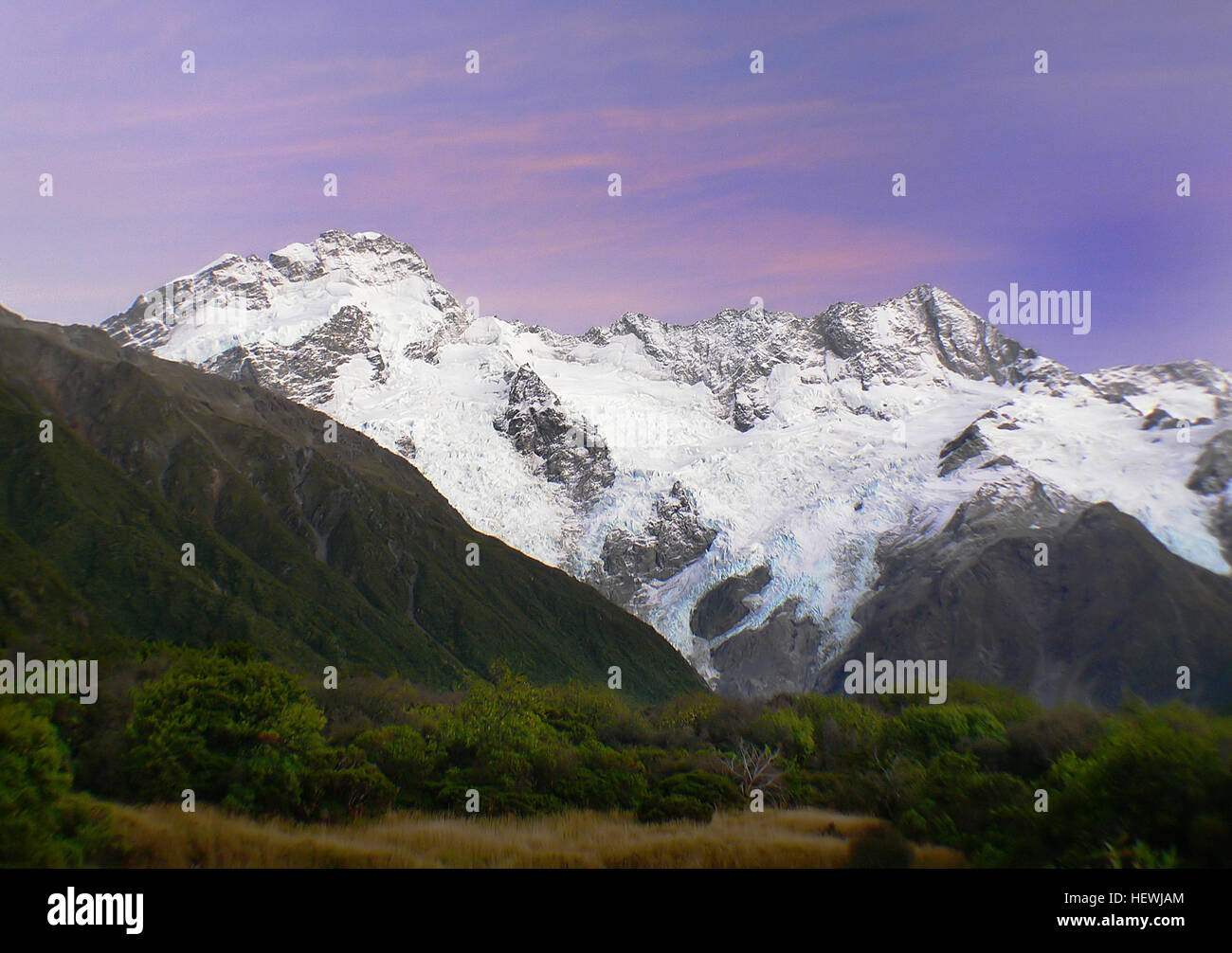 A scenic photograph showcasing Aoraki / Mount Cook in New Zealand's ...