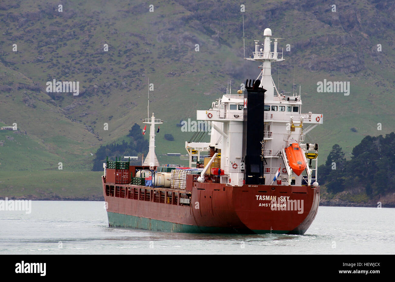 The Tasman Sky is a cargo ship sailing under the Netherlands flag ...