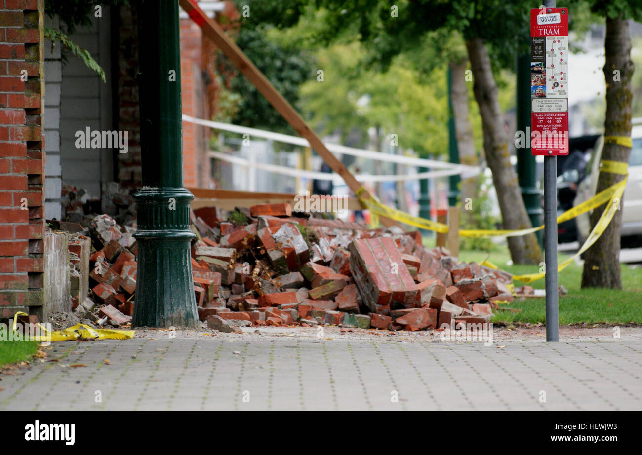 This photograph captures the aftermath of the 2011 Christchurch ...