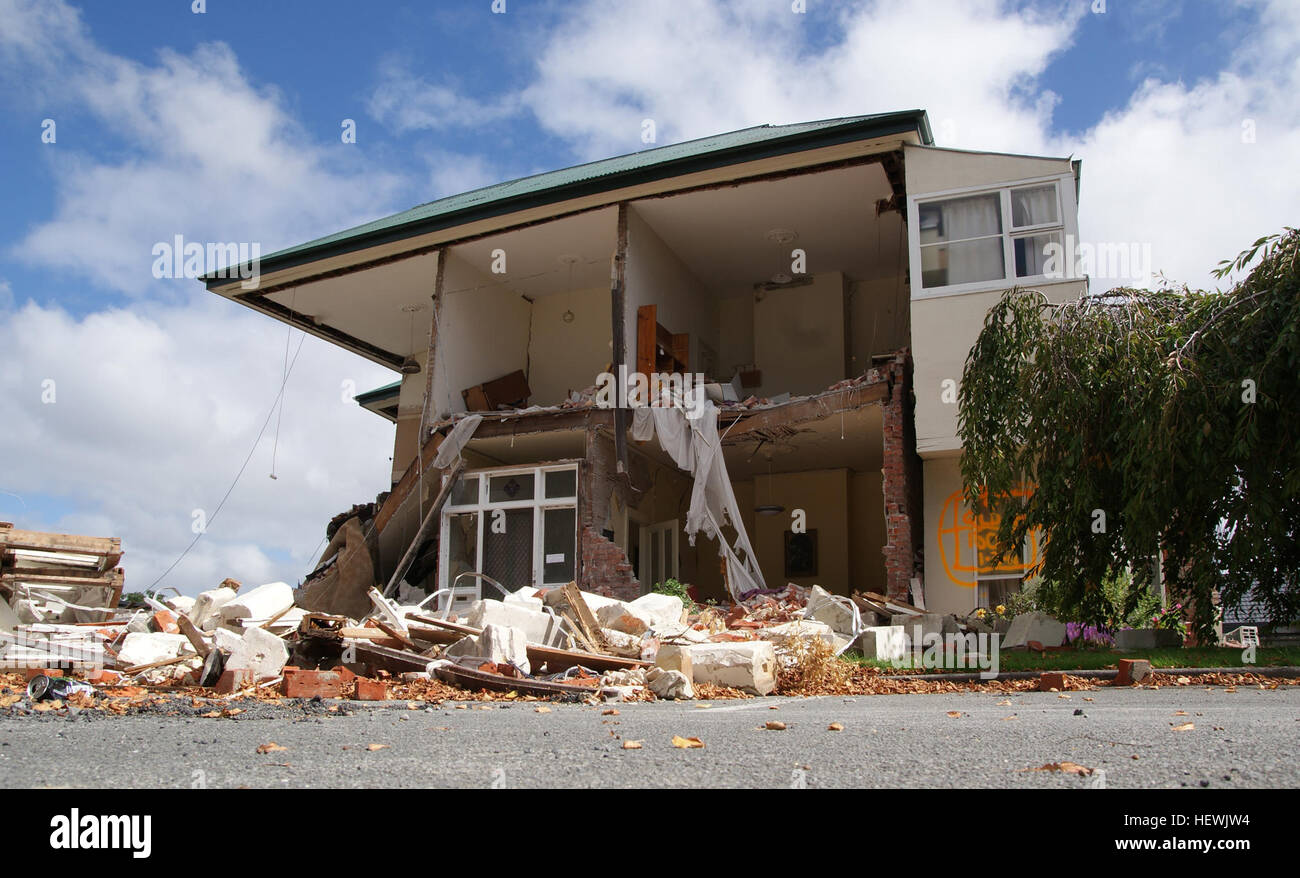 This photograph captures the aftermath of the Christchurch earthquake ...