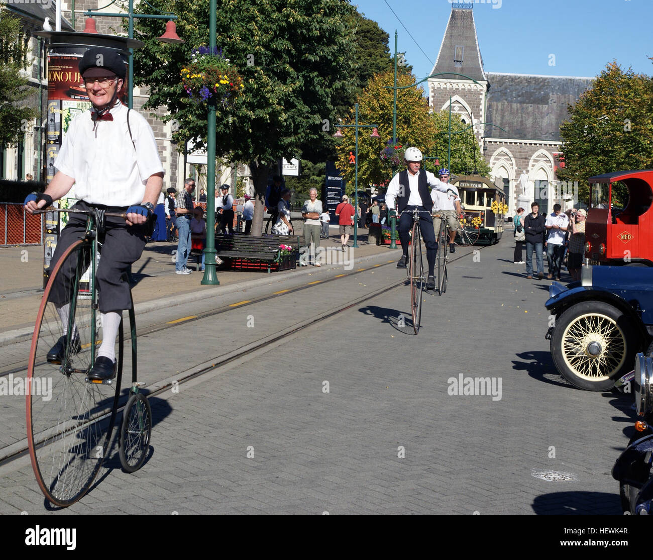 A vintage photograph capturing penny farthings, the iconic early ...