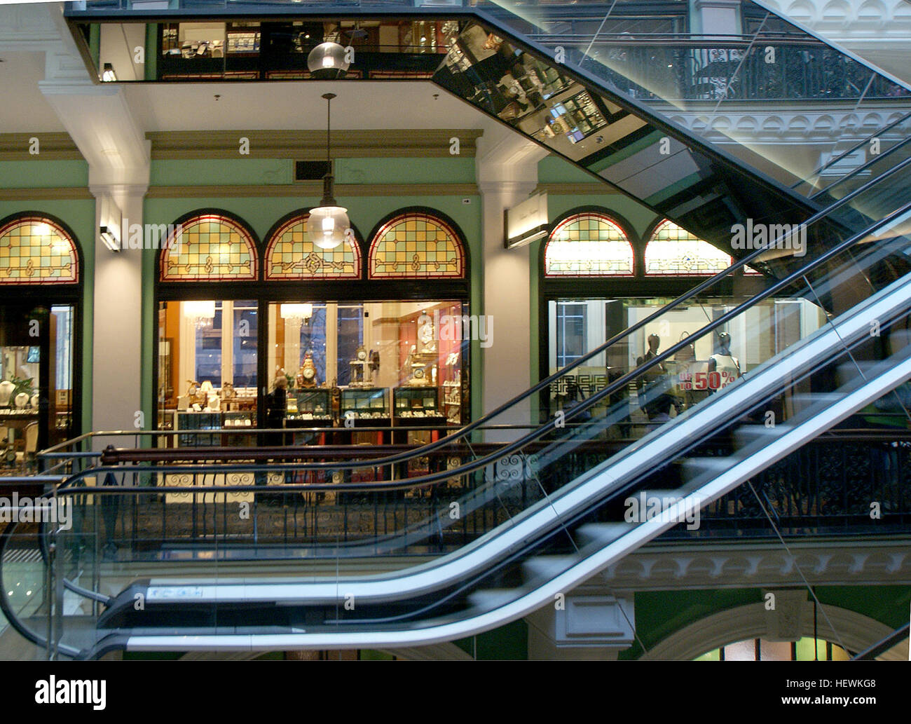 The image captures the Queen Victoria Building in Sydney, a prime ...