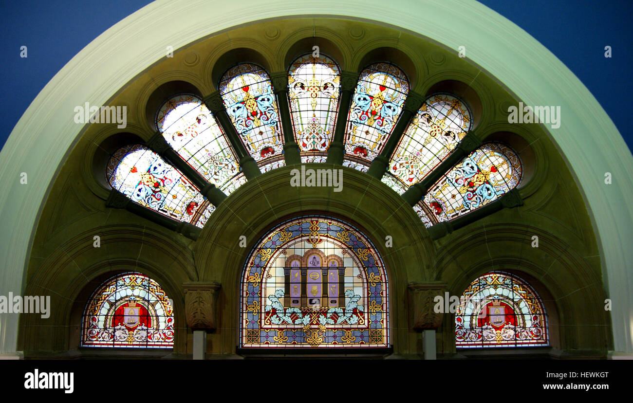 Stained glass window queen victoria building hi-res stock photography ...
