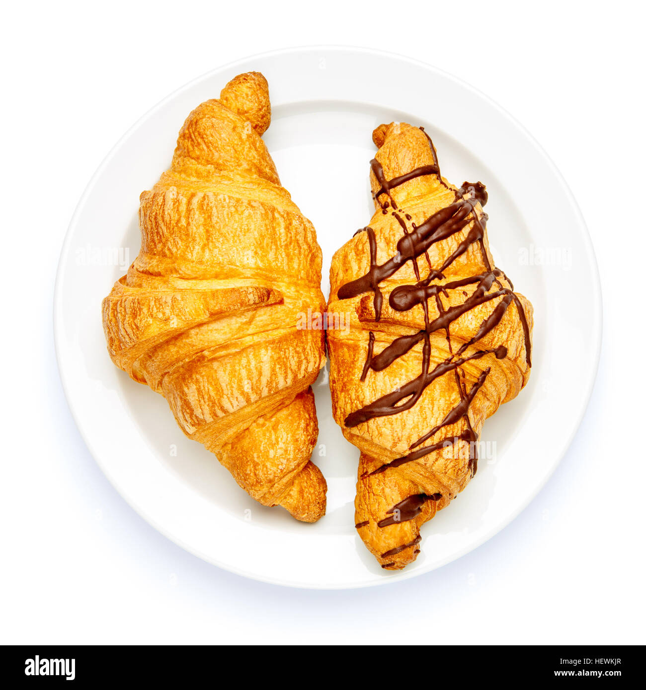 two fresh croissants on white background Stock Photo - Alamy