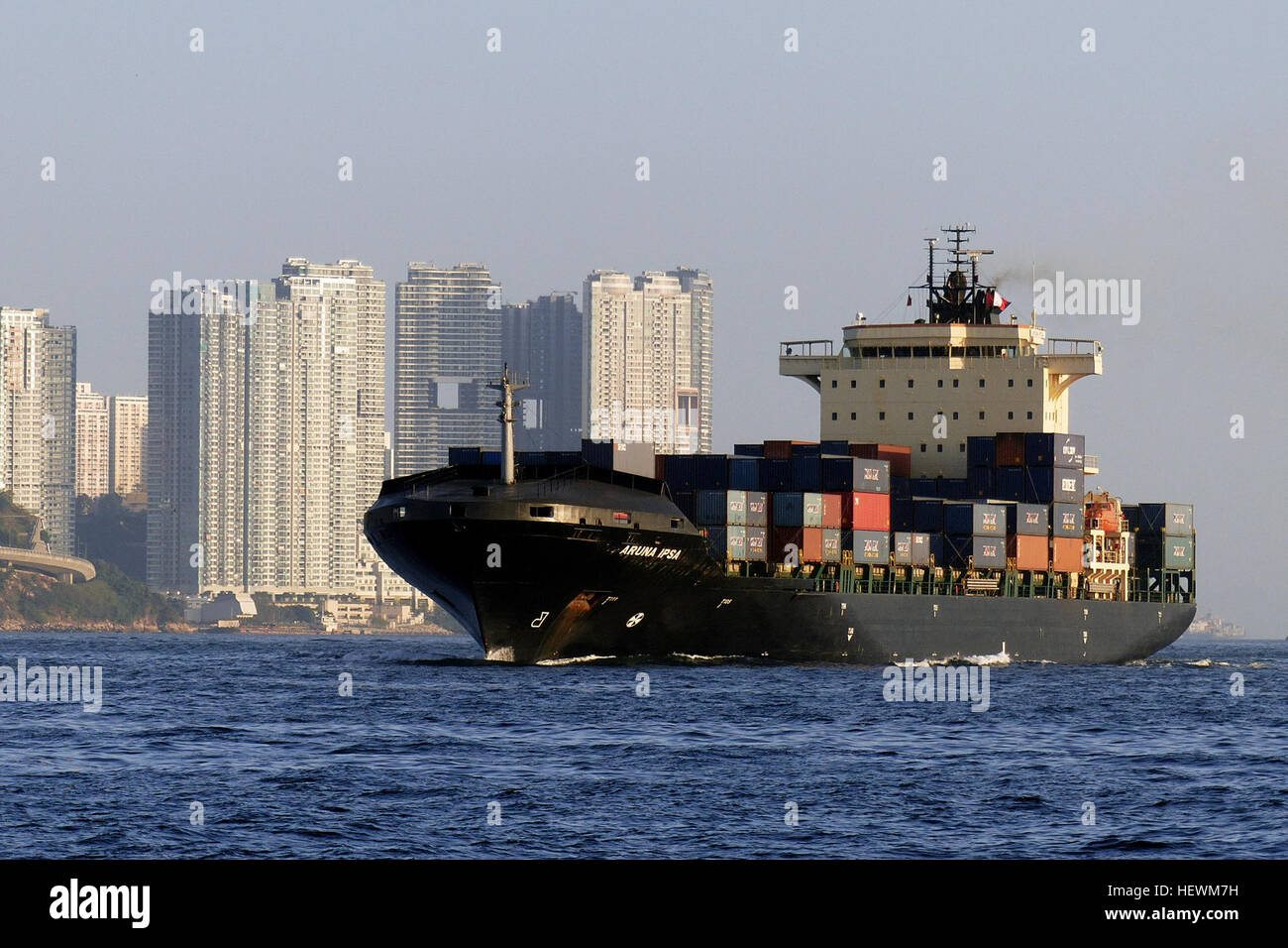 The ARUNA IPSA, a container ship built in 2004 and registered under the ...