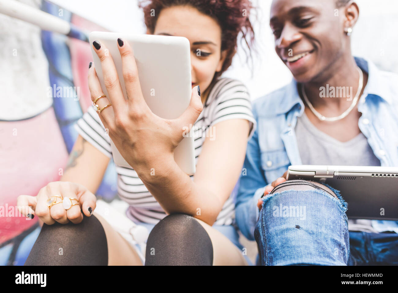 Communication smiling crowd standing hi-res stock photography and ...