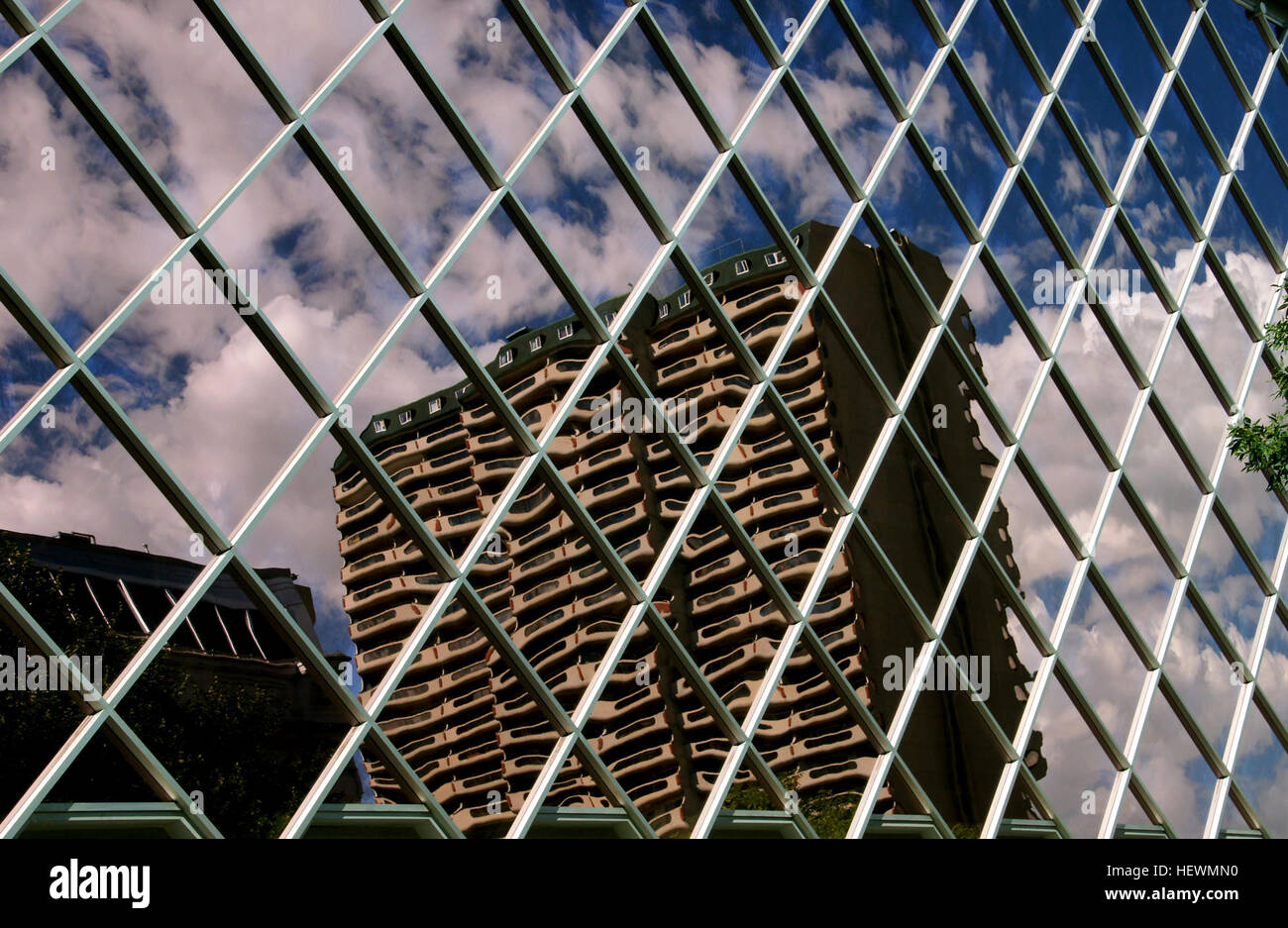 This photograph showcases Bankers Hall, a prominent high-rise building ...