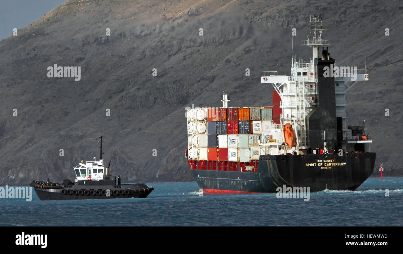 The SPIRIT OF CANTERBURY, a container ship built in 2005, sailing under ...