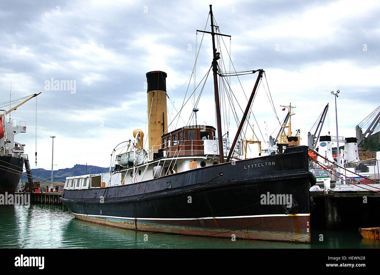 A historic image of a steam tug built in 1907 by the Ferguson Brothers ...