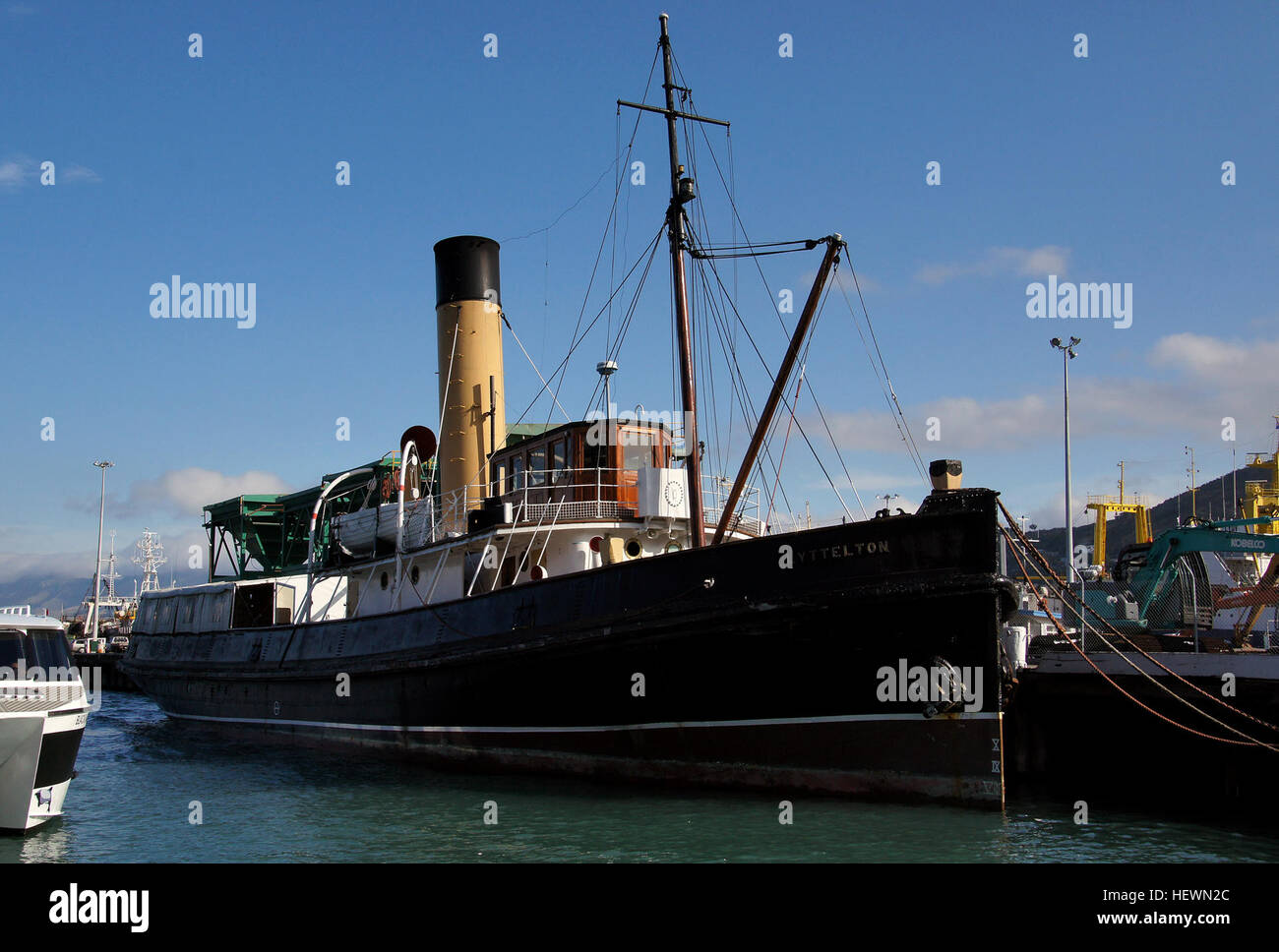 This image shows the steam tug Lyttleton, a vintage tugboat. The photo ...