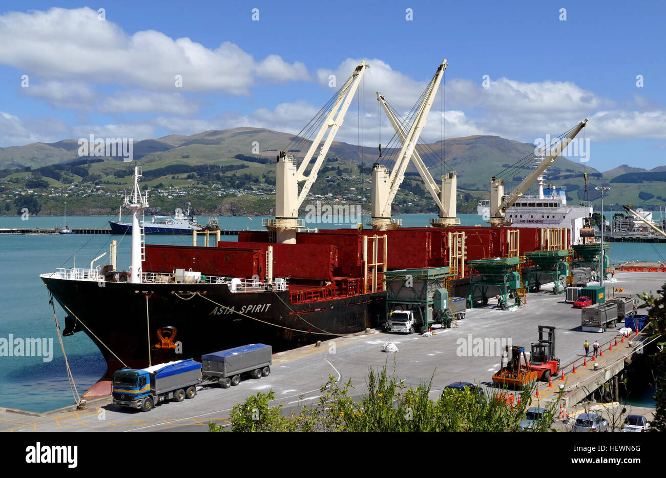 The vessel *Asian Spirit* is a modern cargo ship built in 2012, flying ...