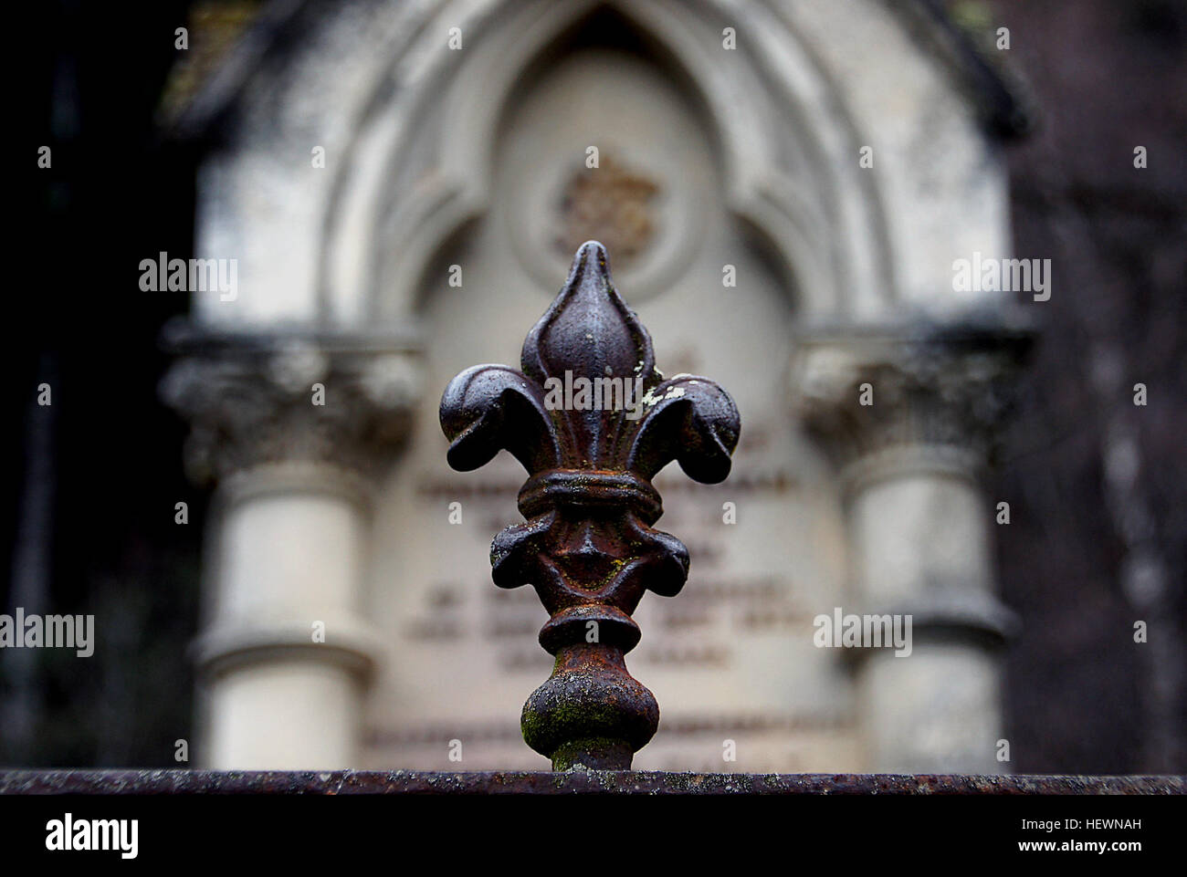 The image, taken by a *Sony DSC*, captures a wrought iron grave side ...