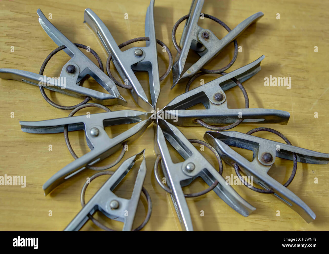 Hanging dryer clips. Suitable for both indoor and outdoor use Stock ...