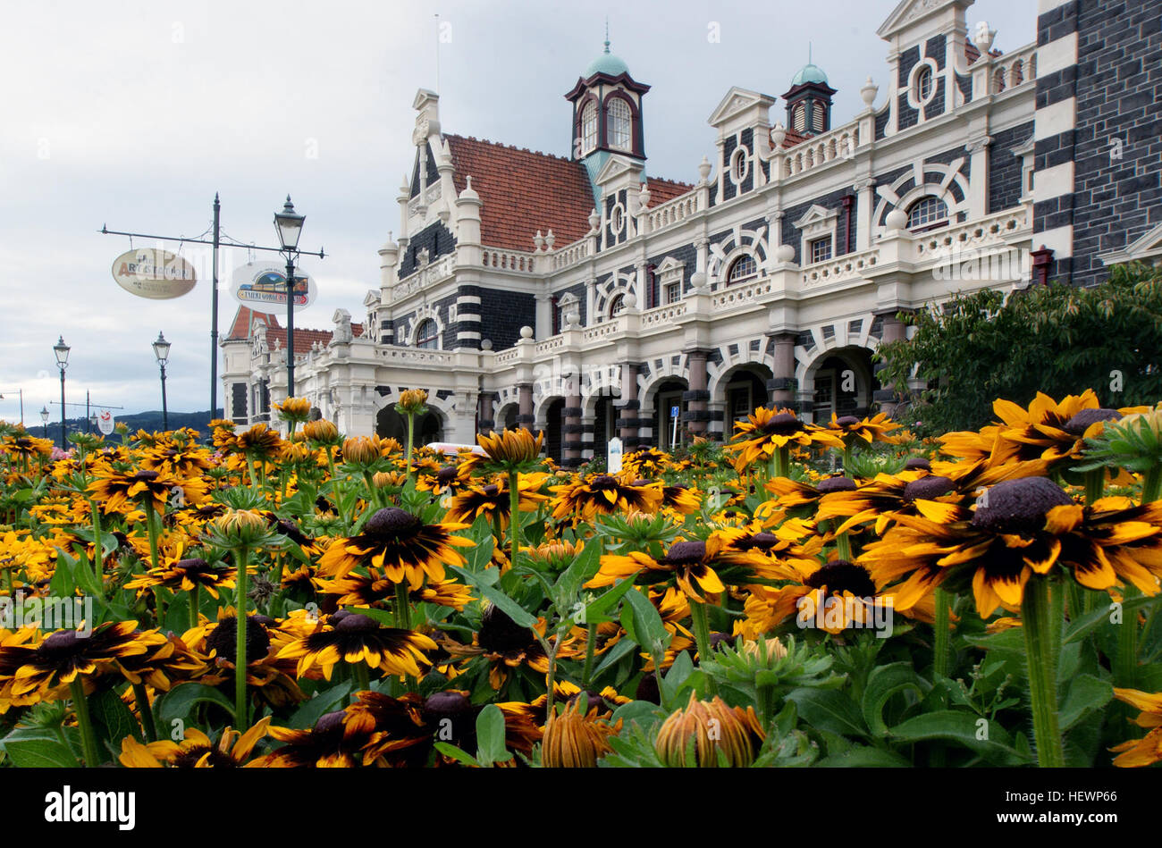 The Dunedin Railway Station in New Zealand, an iconic landmark ...