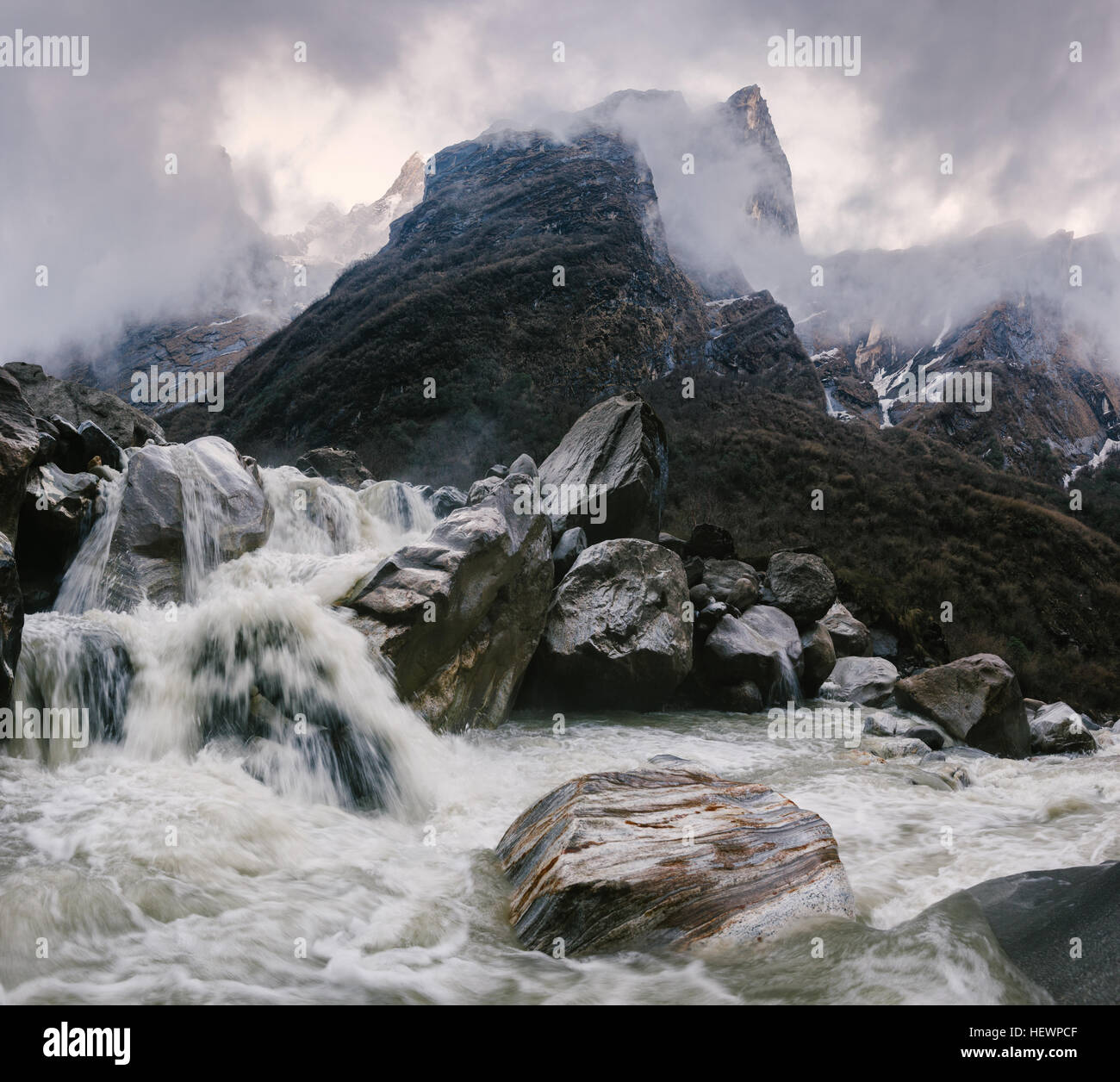 Chomrong Village Area, ABC trek (Annapurna Base Camp trek), Nepal Stock ...