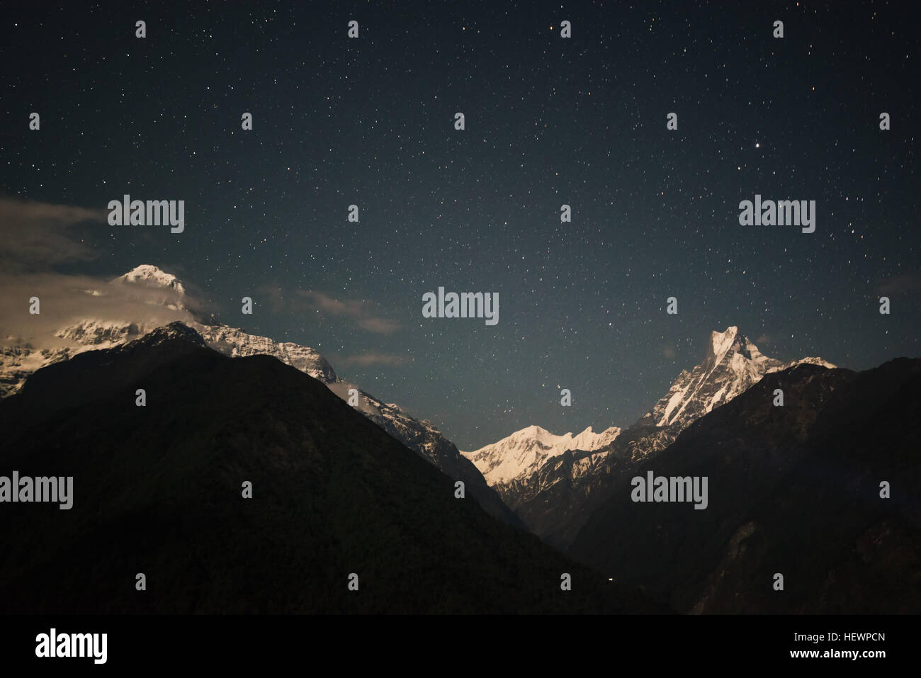 Chomrong Village Area, view of Machapuchare mountain, ABC trek ...