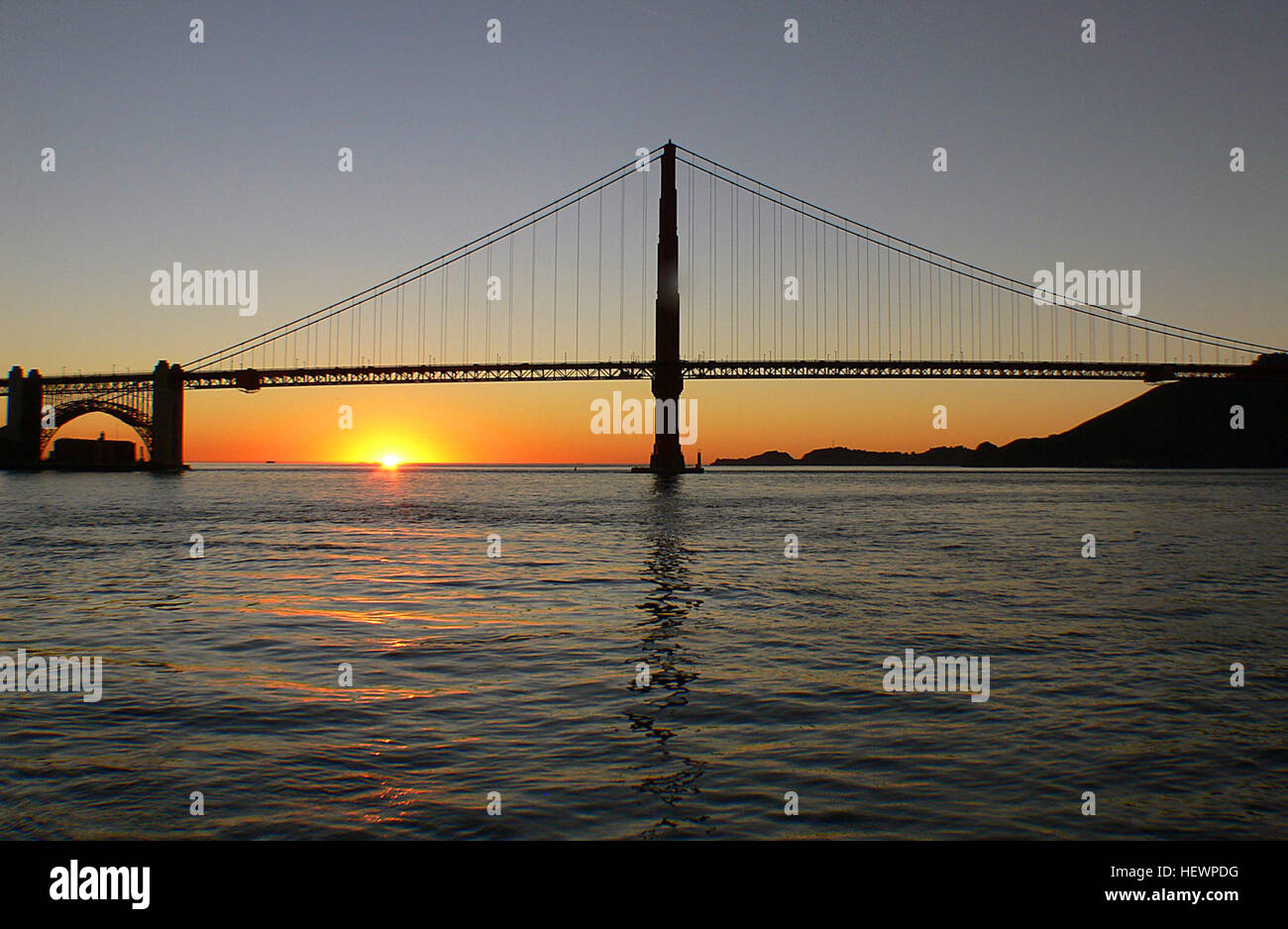 The Golden Gate Bridge, a suspension bridge spanning the Golden Gate ...